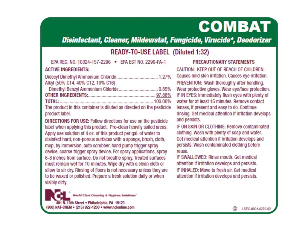 Combat Disinfectant Cleaner - OBCO Chemical Corporation - Janitorial ...