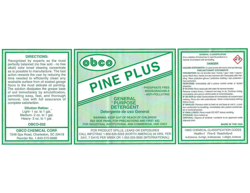 Pine Plus General Purpose Detergent - OBCO Chemical Corporation ...